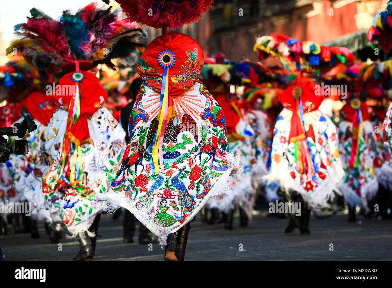 Horizontal photo of a Carnival scene, dancers wearing a traditional ...