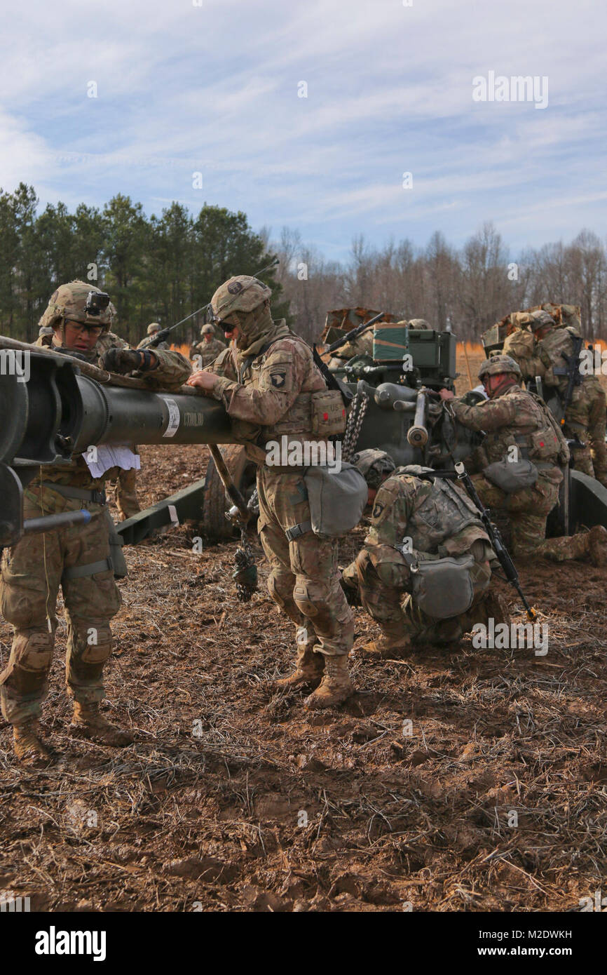 Soldiers from 3rd Battalion, 320th Field Artillery Regiment, 101st Airborne Division Artillery ...