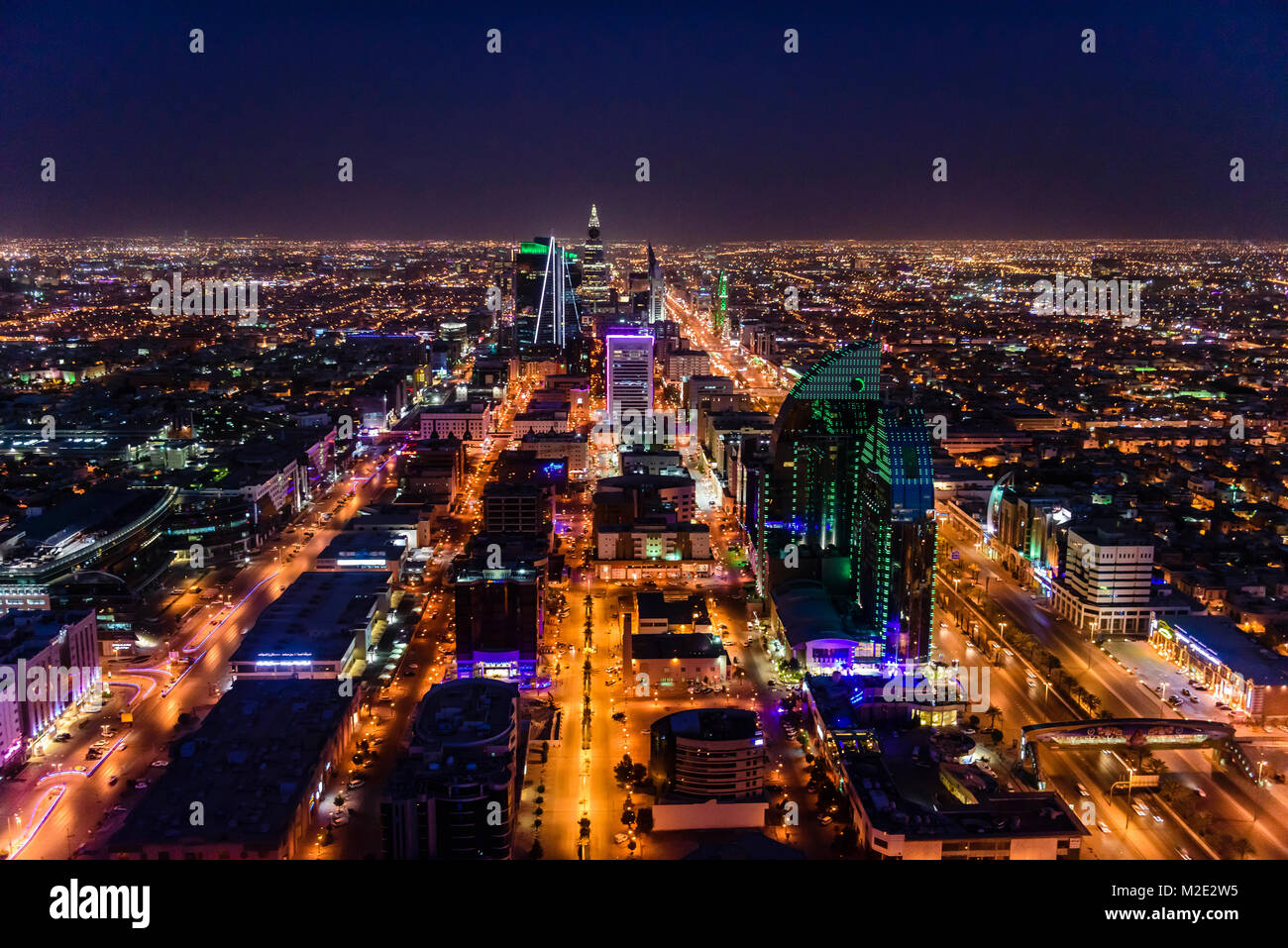 "Streets in illuminated cityscape, Riyadh, Saudi Arabia Stock Photo - Alamy