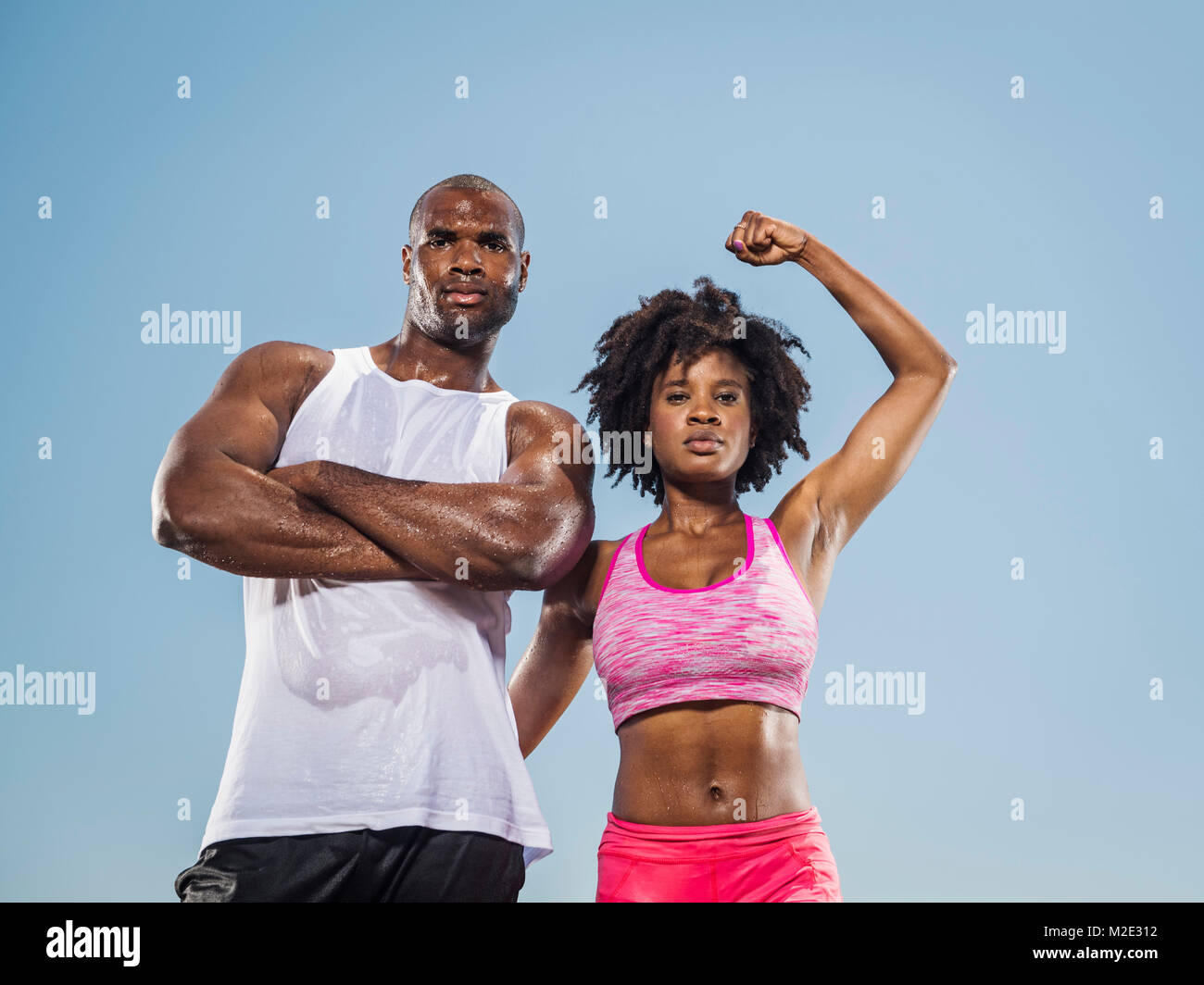 Portrait of confident sweating Black couple Stock Photo - Alamy