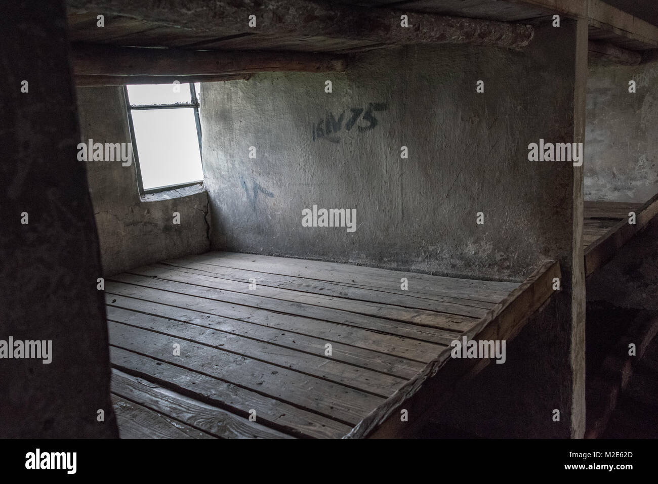 Wooden Sleeping Cells, Birkenau Concentration Camp, Poland Stock Photo ...