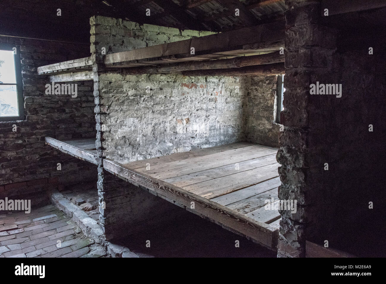 Wooden Sleeping Cells, Birkenau Concentration Camp, Poland Stock Photo ...