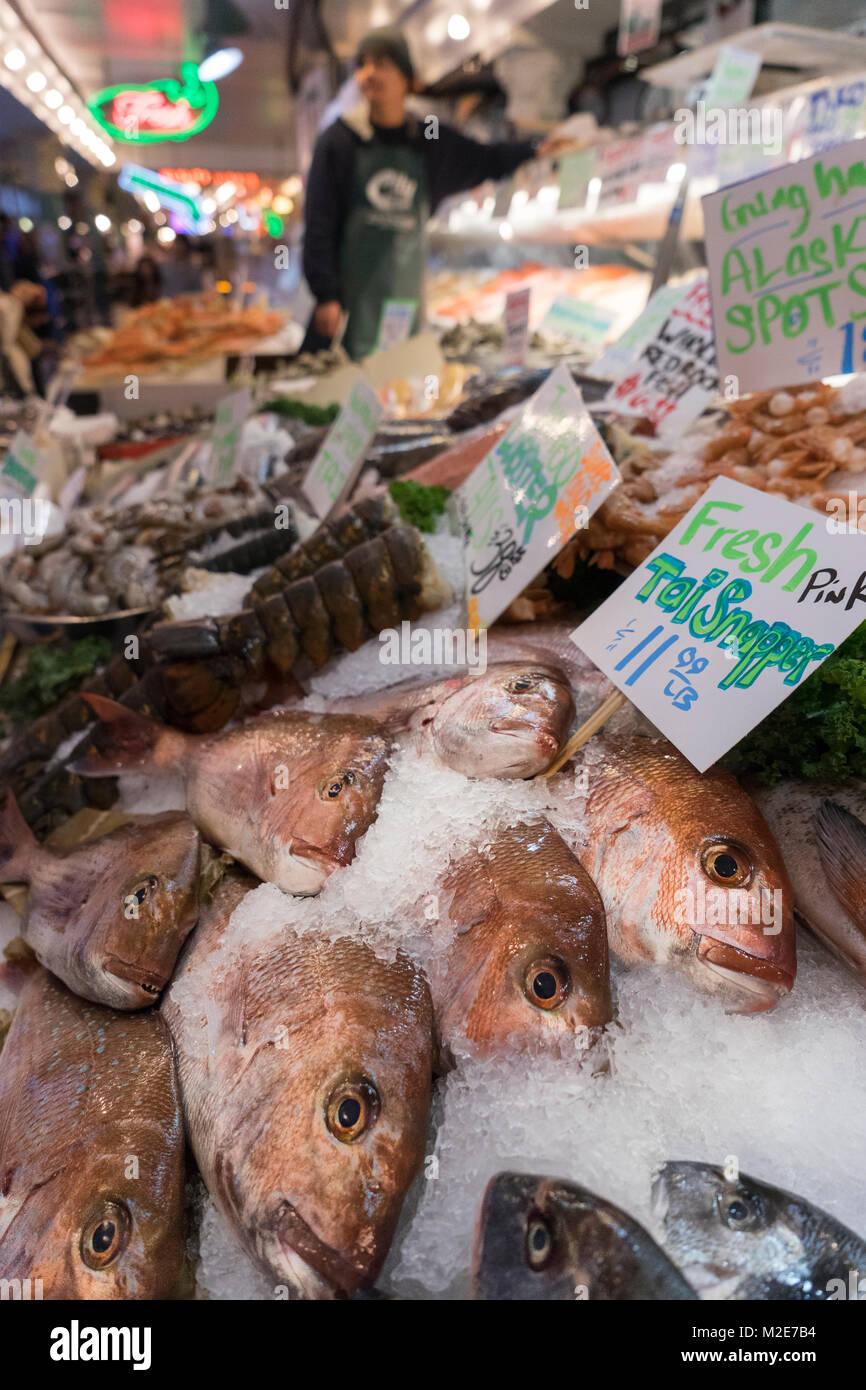 Fishmonger pike place market seattle hi-res stock photography and ...