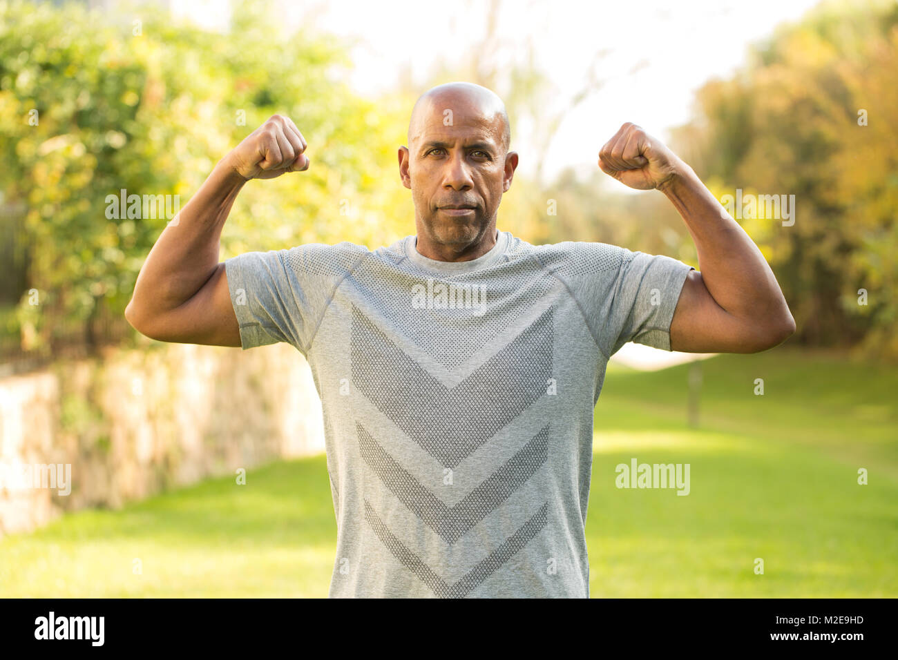 Strong fit man warming up hi-res stock photography and images - Alamy
