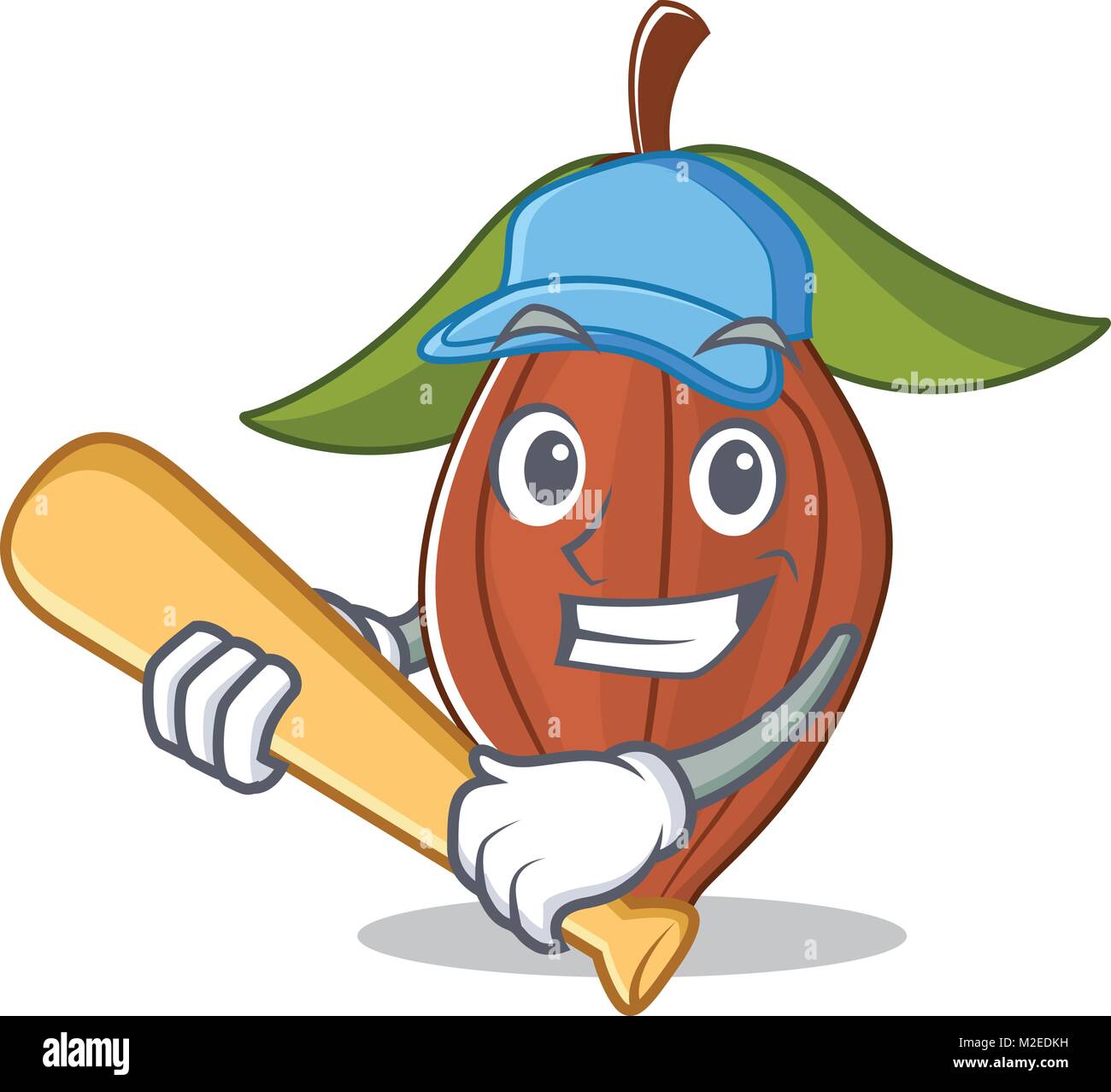 Playing baseball cacao bean character cartoon Stock Vector Image & Art ...