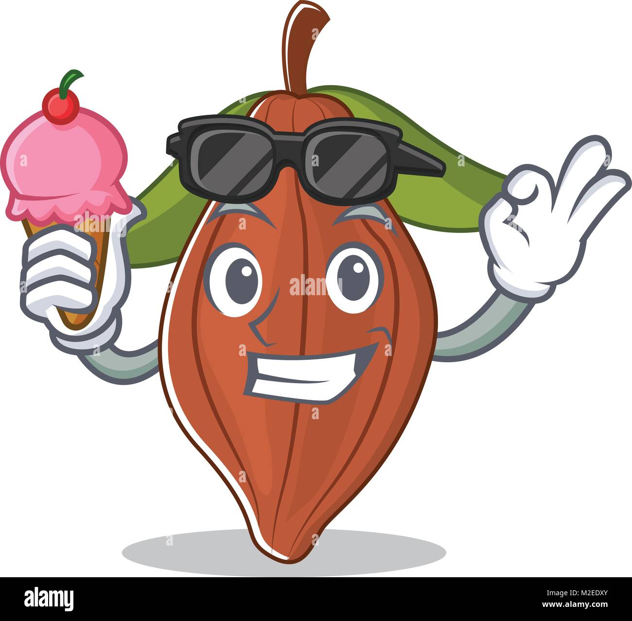 With ice cream cacao bean character cartoon Stock Vector Image & Art ...