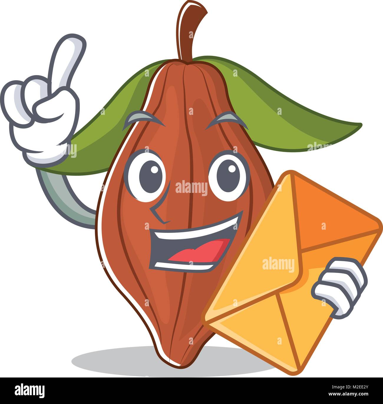 With envelope cacao bean character cartoon Stock Vector Image & Art - Alamy