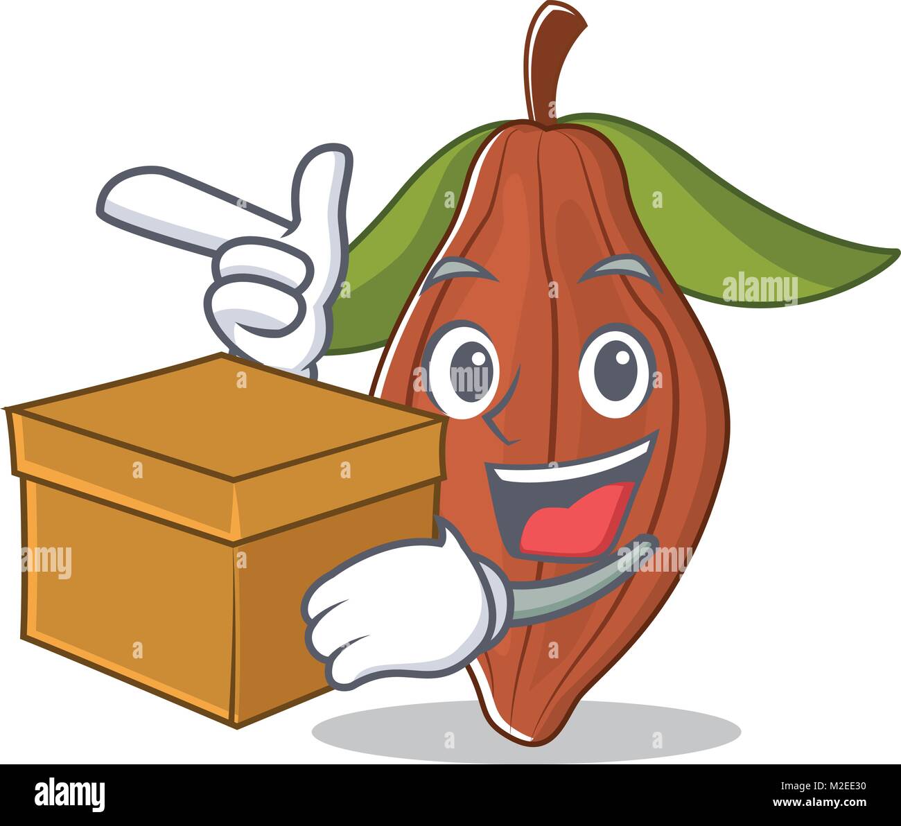 With box cacao bean character cartoon Stock Vector Image & Art - Alamy