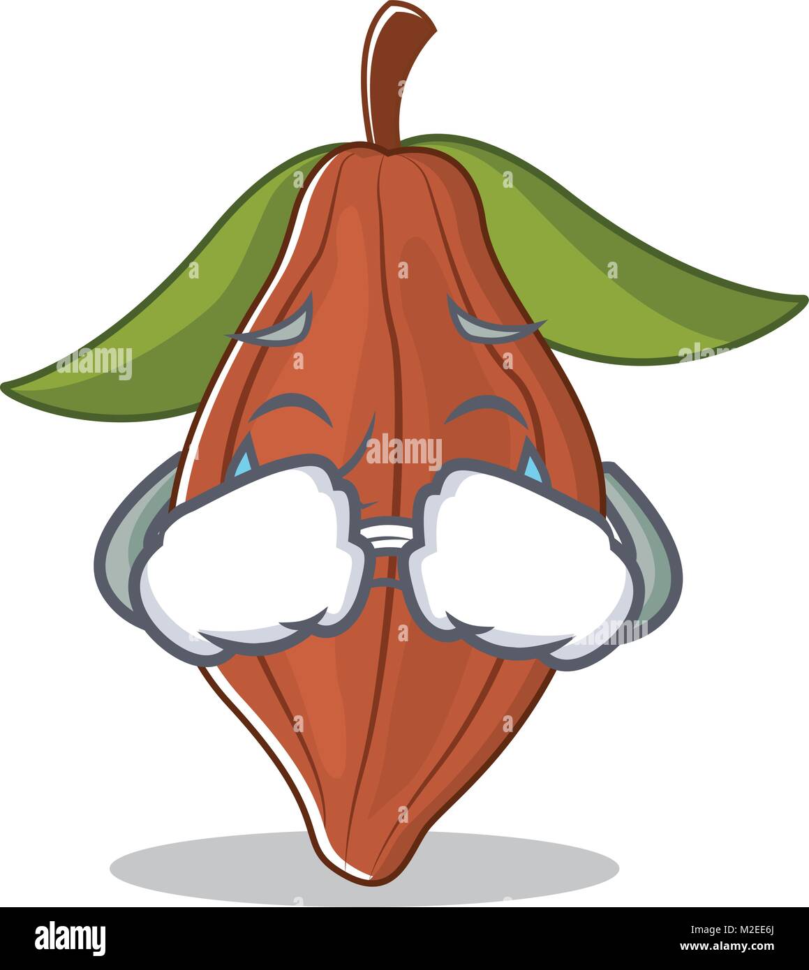 Crying cacao bean mascot cartoon Stock Vector Image & Art - Alamy