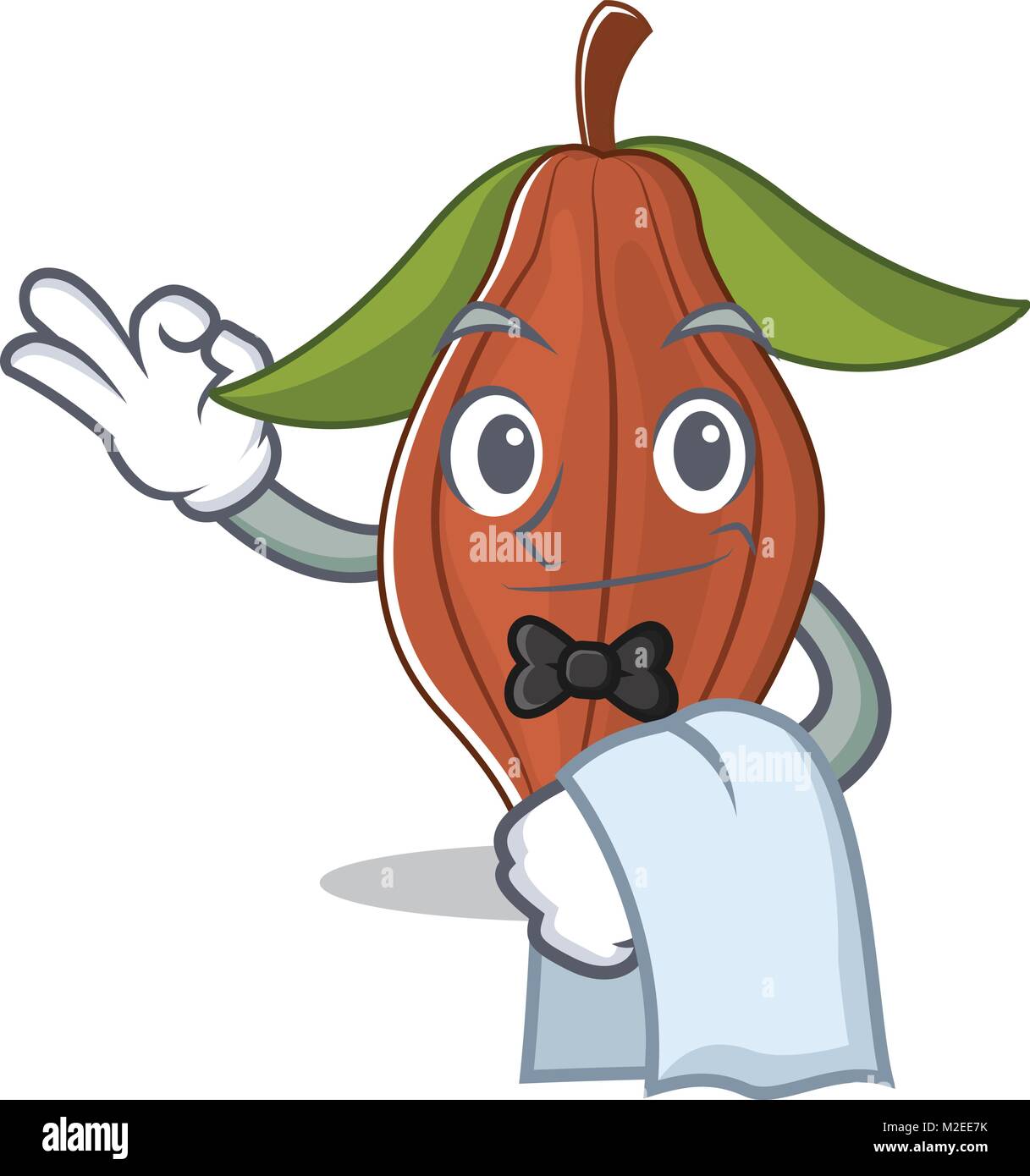 Waiter cacao bean mascot cartoon Stock Vector Image & Art - Alamy