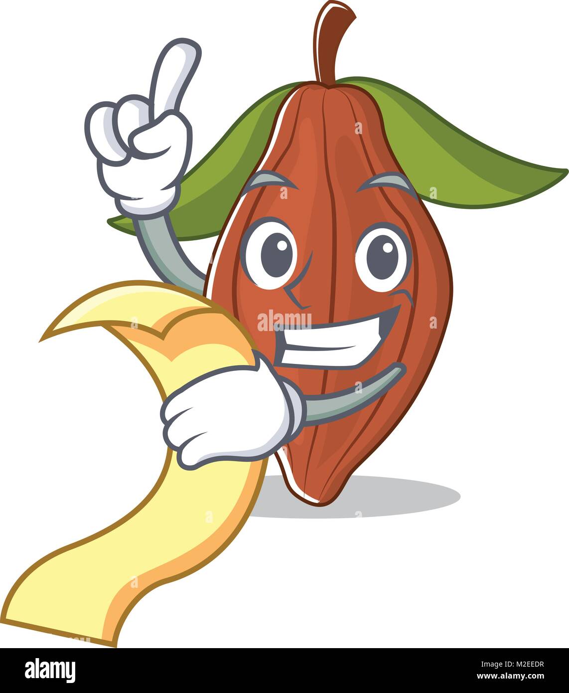 With menu cacao bean mascot cartoon Stock Vector Image & Art - Alamy