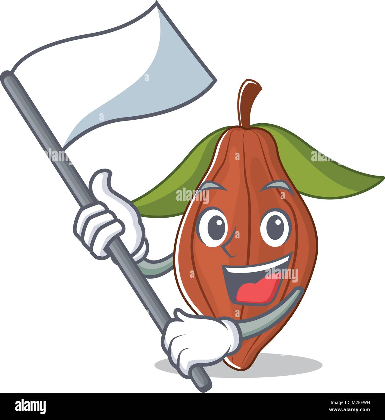 With flag cacao bean mascot cartoon Stock Vector Image & Art - Alamy