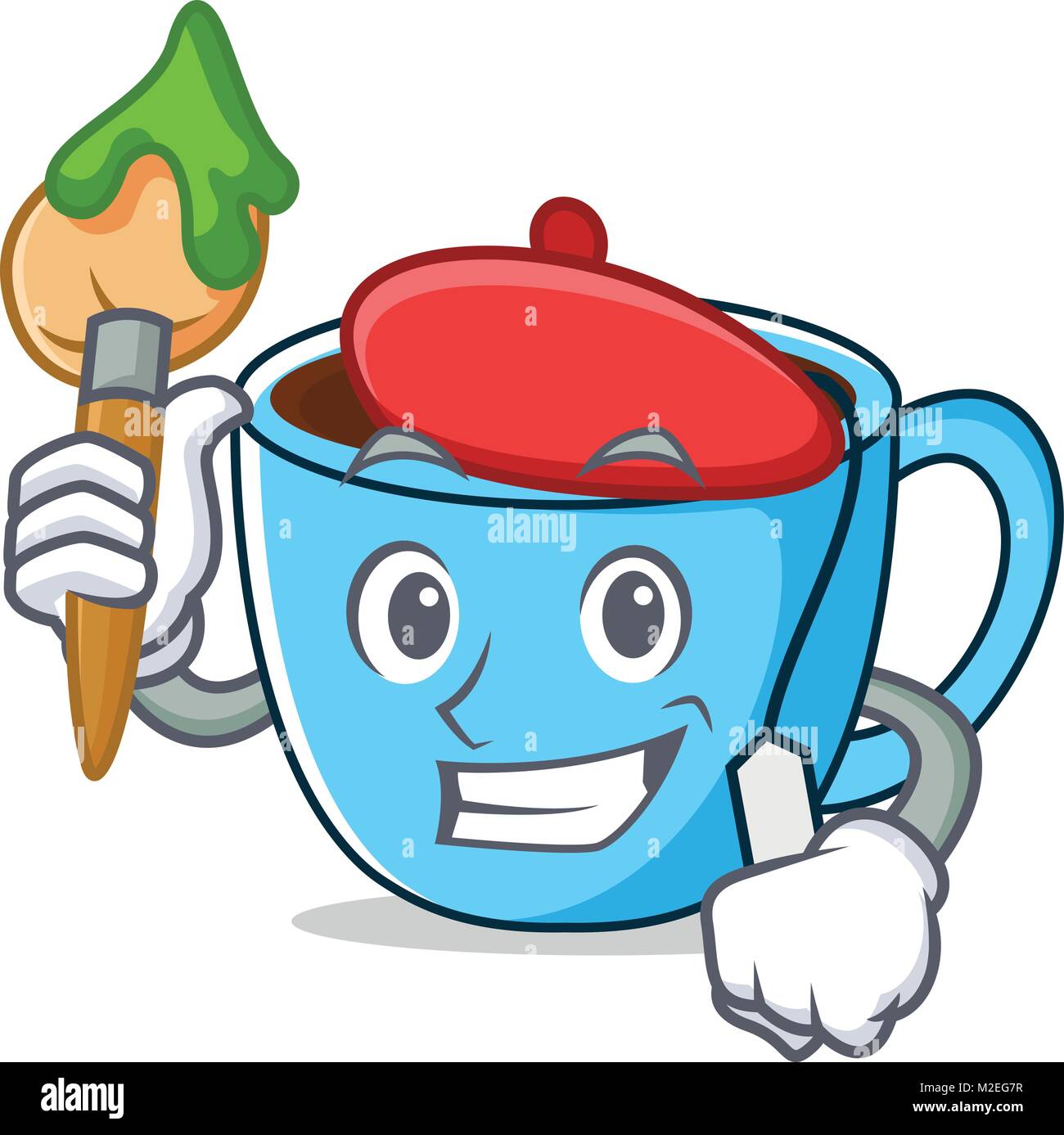 Artist tea cup character cartoon Stock Vector Image & Art - Alamy