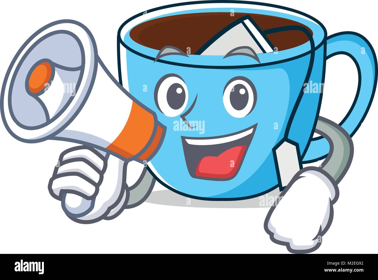 With megaphone tea cup character cartoon Stock Vector Image & Art - Alamy
