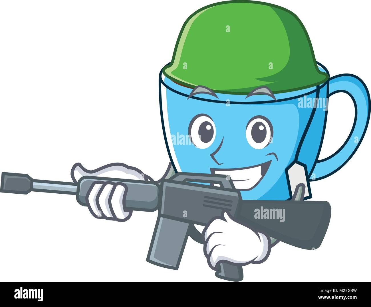 Army tea cup character cartoon Stock Vector Image & Art - Alamy