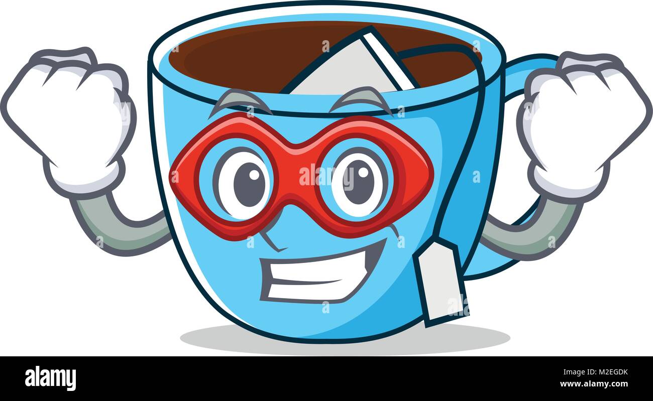 Super hero tea cup character cartoon Stock Vector Image & Art - Alamy
