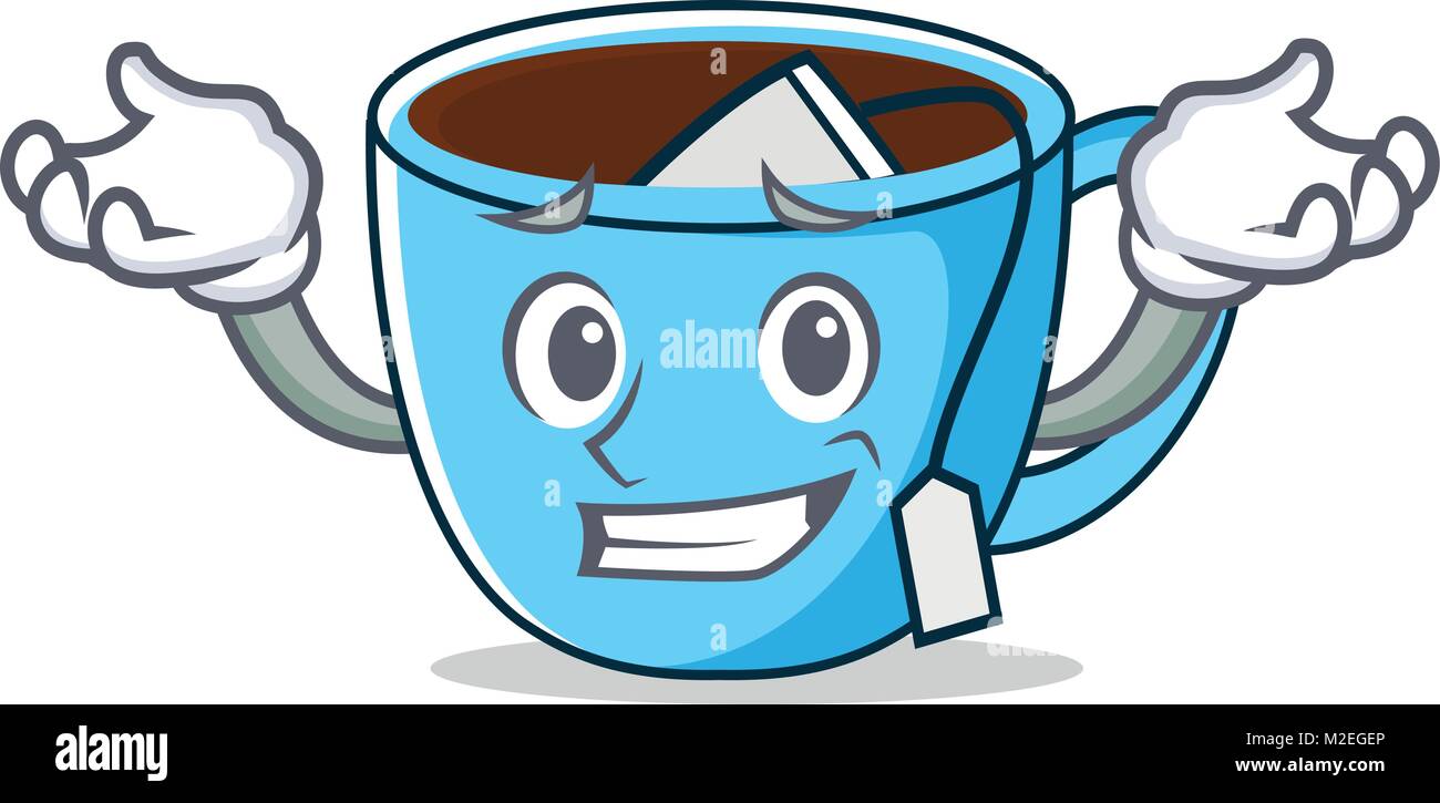 Grinning tea cup character cartoon Stock Vector Image & Art - Alamy