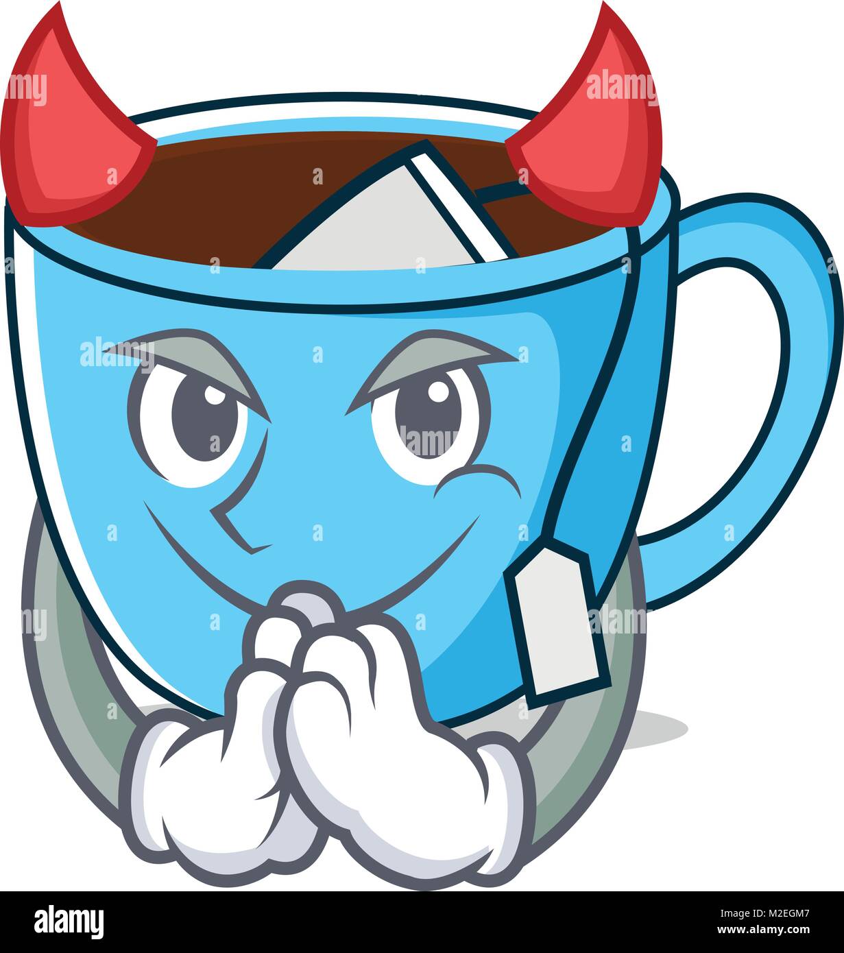 Devil tea cup mascot cartoon Stock Vector Image & Art - Alamy
