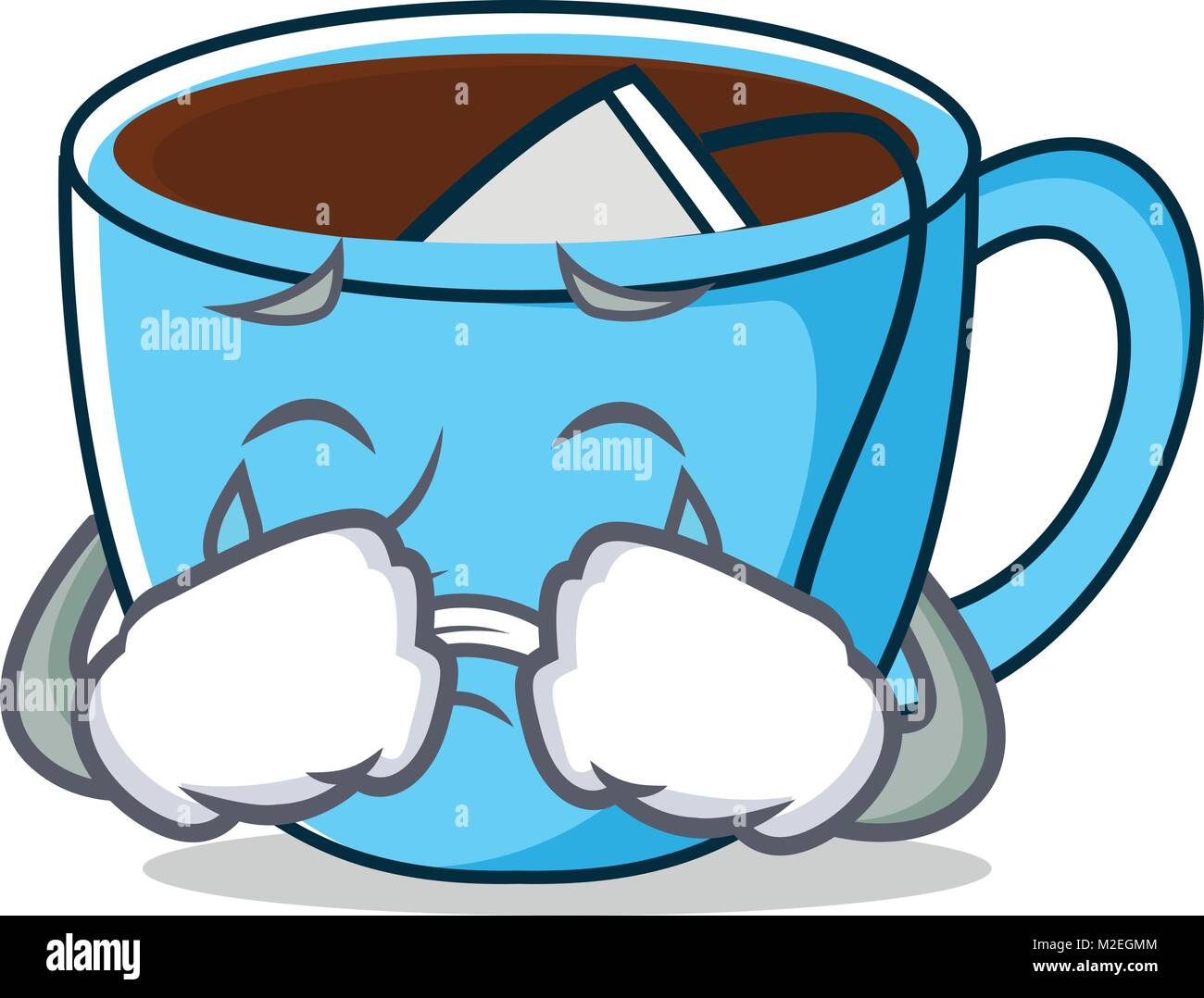 Crying tea cup mascot cartoon Stock Vector Image & Art - Alamy