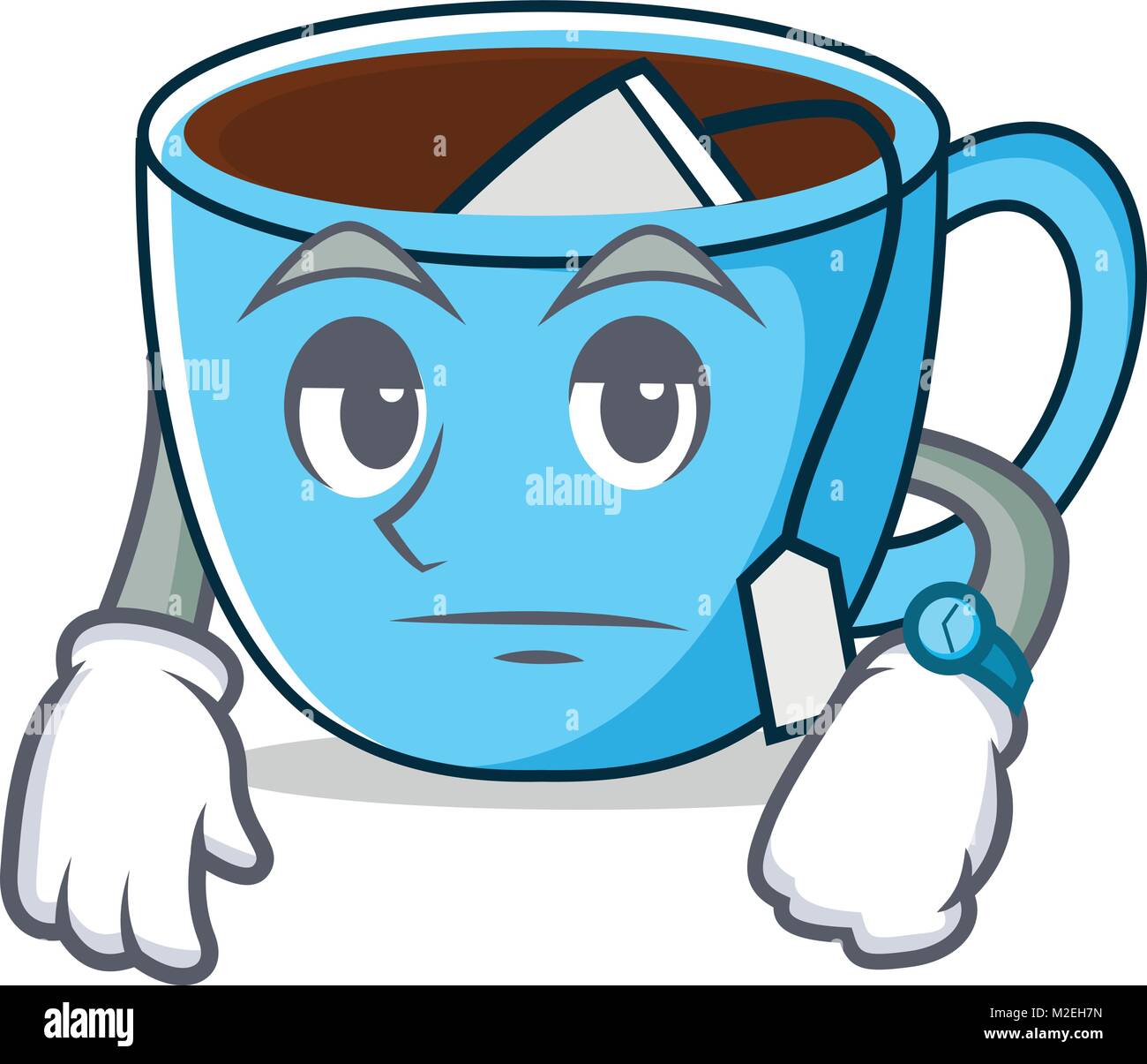 Waiting tea cup mascot cartoon Stock Vector Image & Art - Alamy