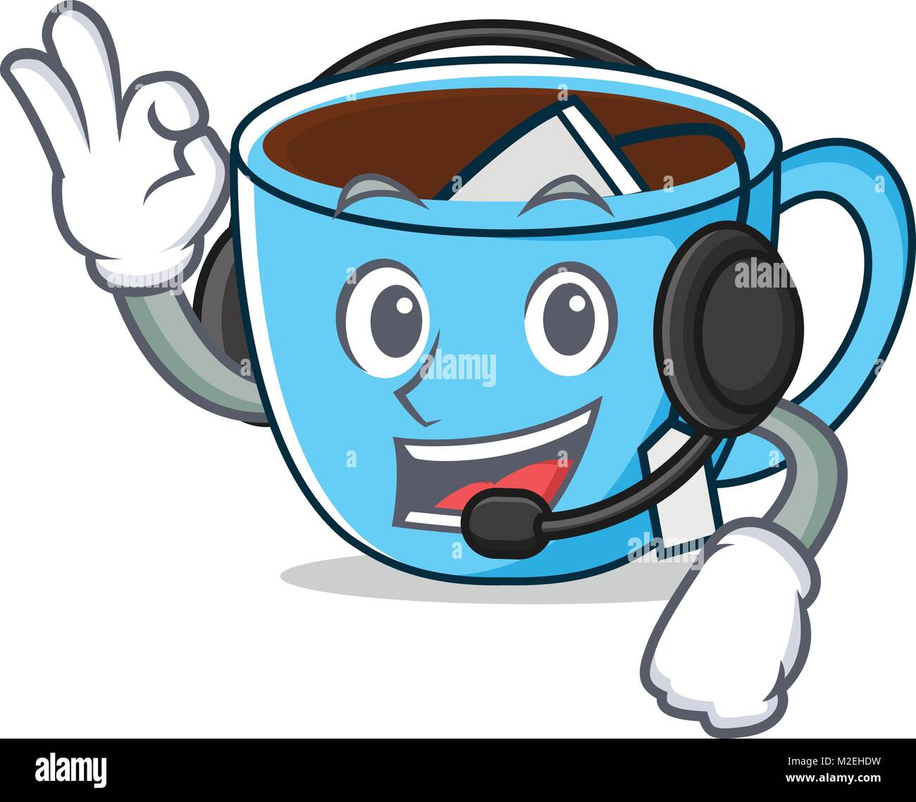 With headphone tea cup mascot cartoon Stock Vector Image & Art - Alamy