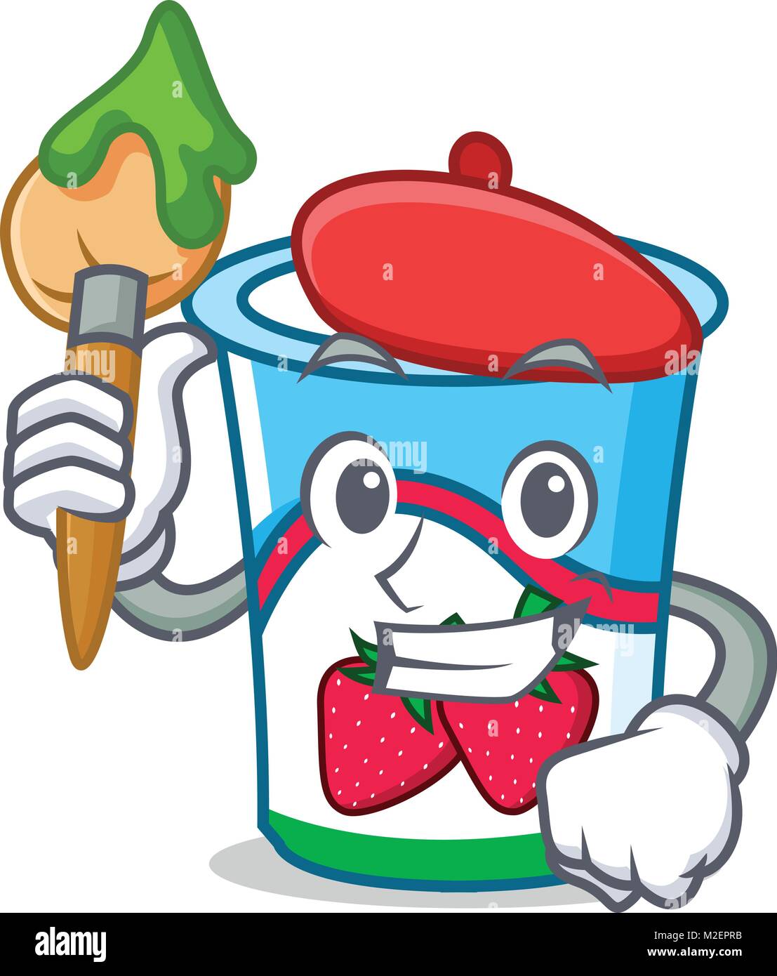 Artist yogurt character cartoon style Stock Vector Image & Art - Alamy