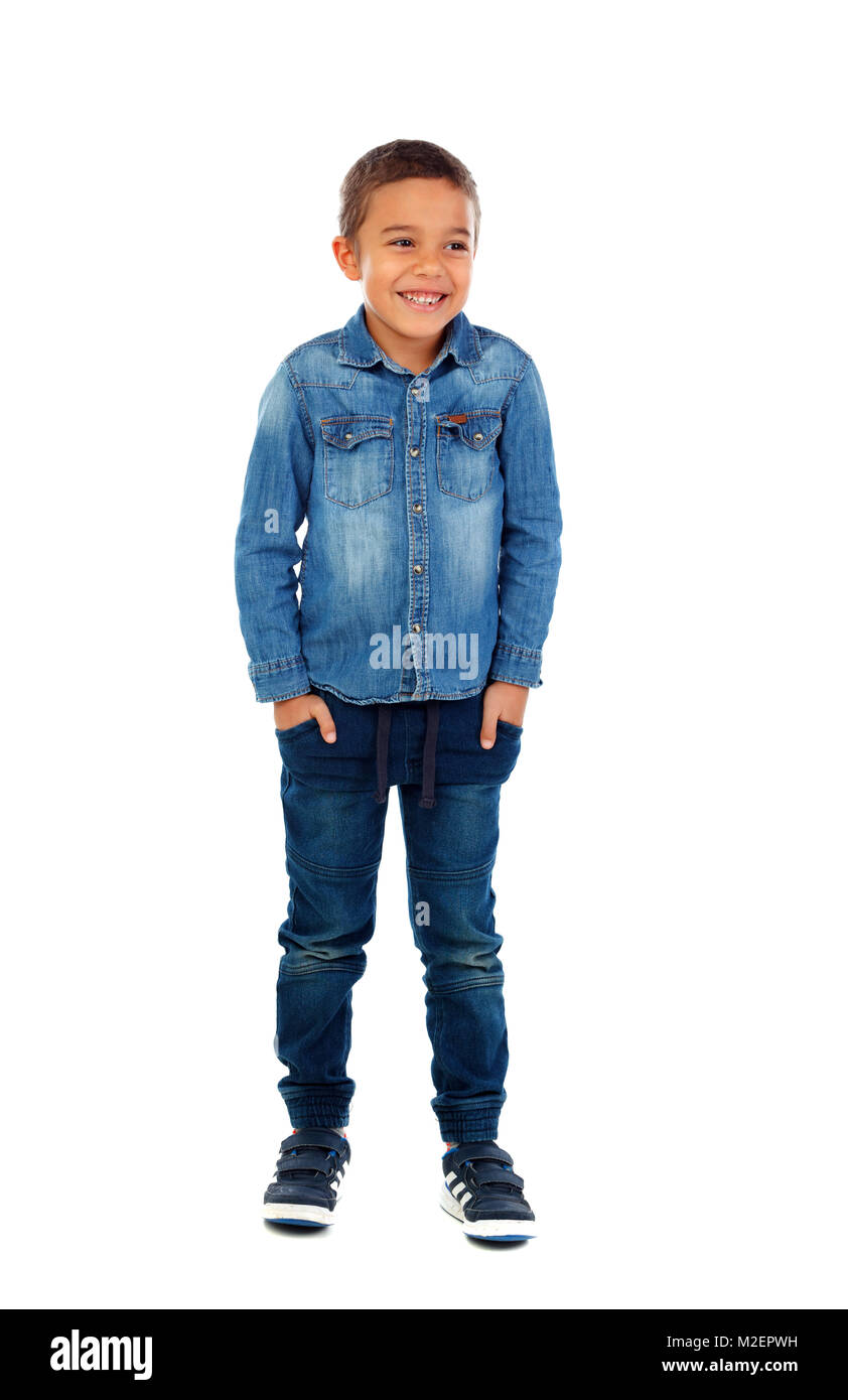 Full portrait of a beautiful child isolated on a white background Stock ...
