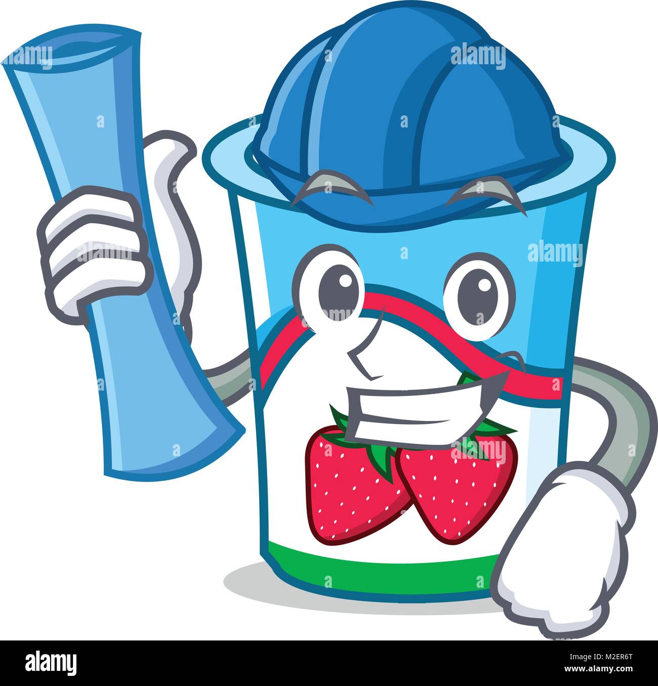 Architect yogurt character cartoon style Stock Vector Image & Art - Alamy