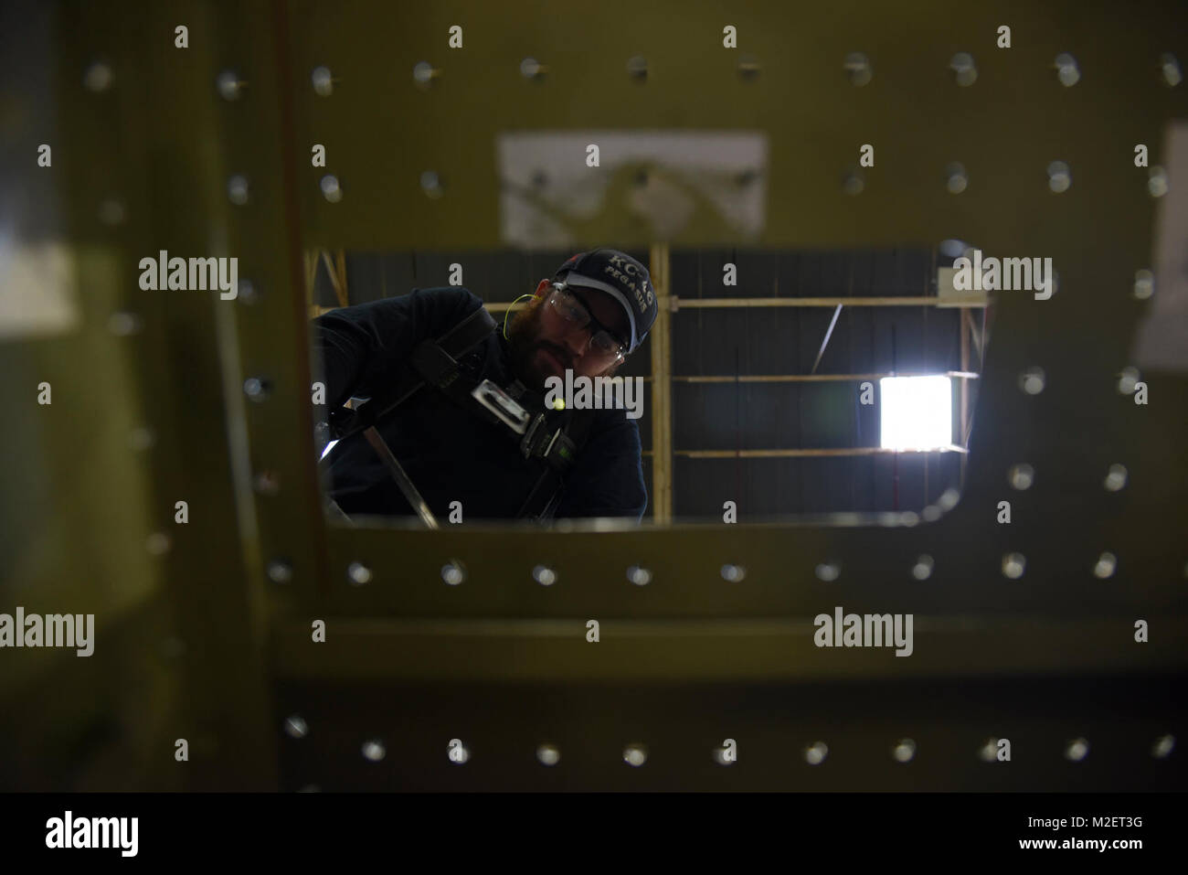 Lesley Wathen, sheet metal mechanic assigned to the 97th Maintenance ...