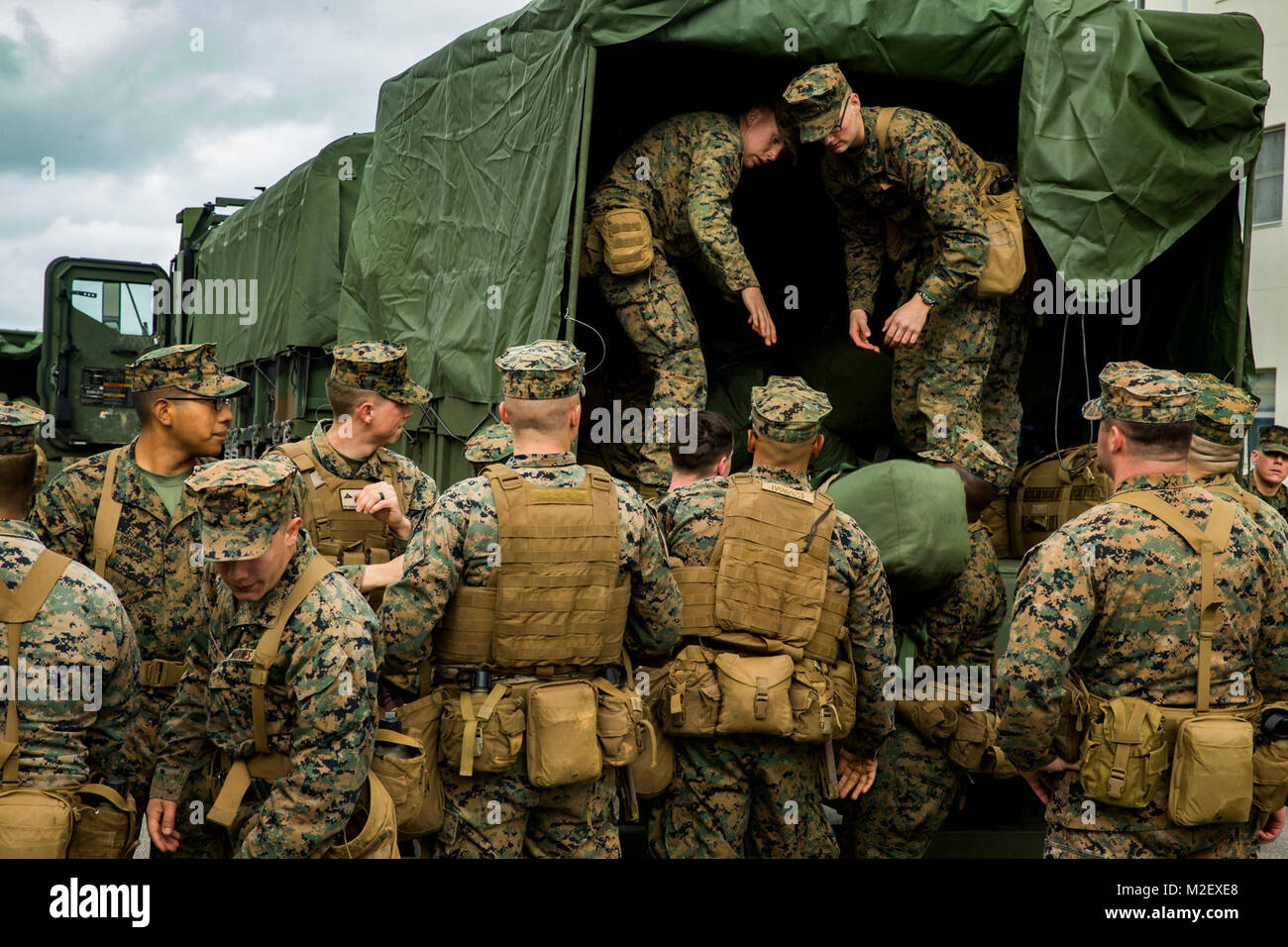 U.S. Marines with Headquarters and Service Company, 3rd Battalion, 3rd ...