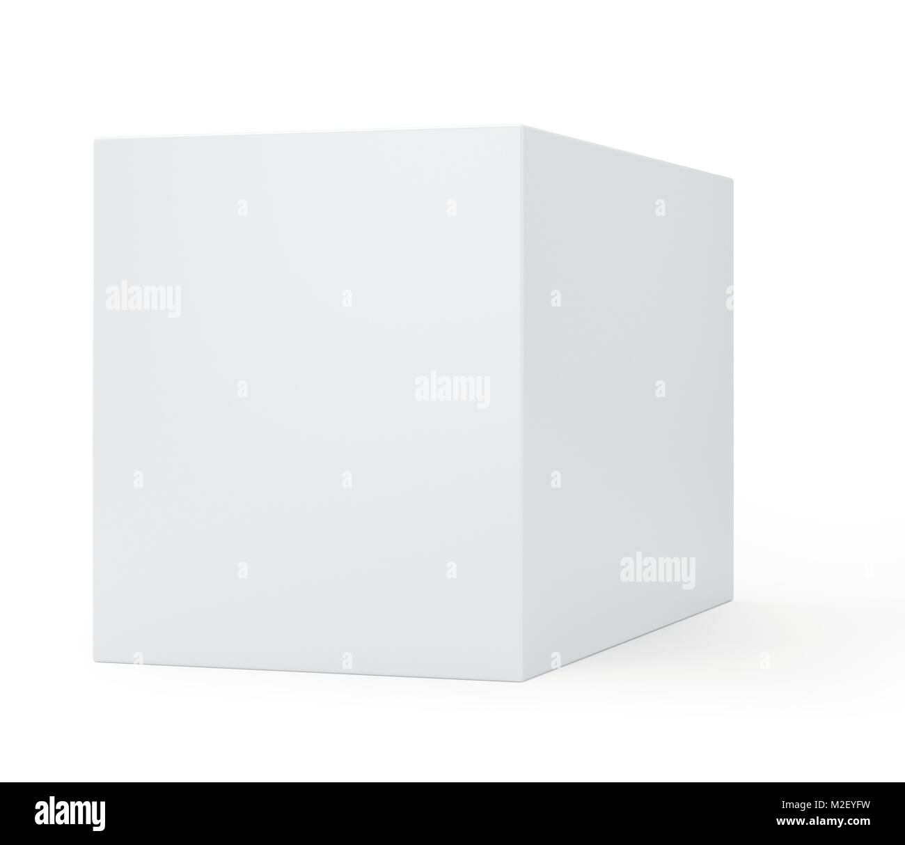 White cube on wall studio background. 3d illustration Stock Photo - Alamy