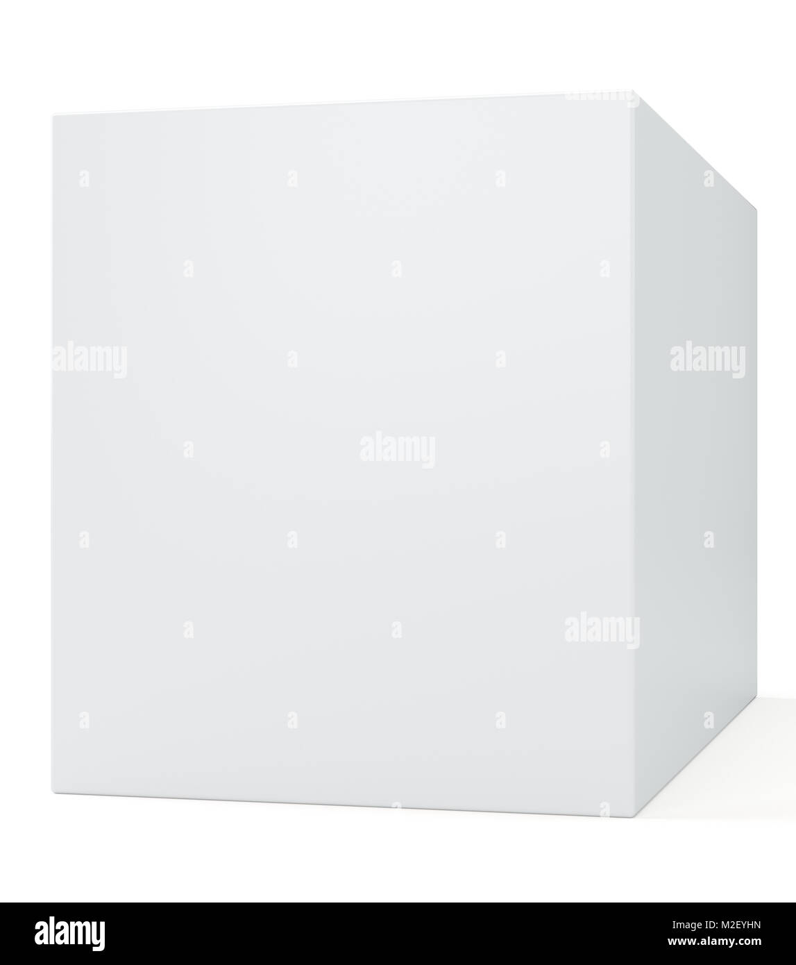 Blank white cube on white background. 3d illustration Stock Photo - Alamy