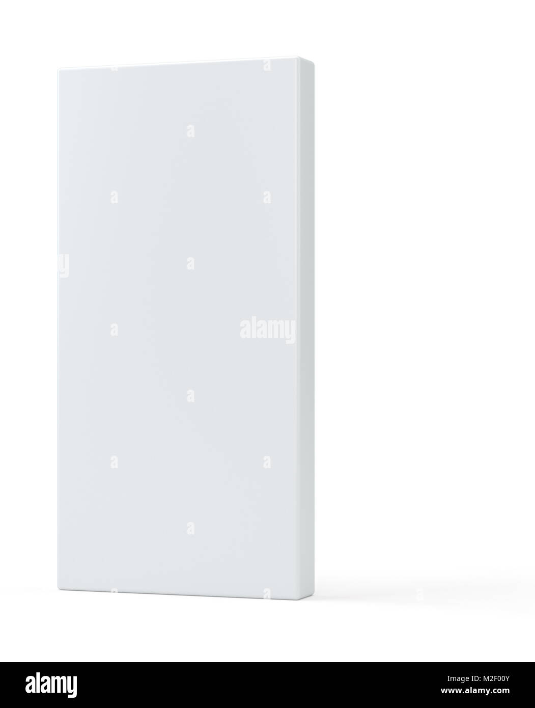 White empty cardboard rectangular container on gray background ...