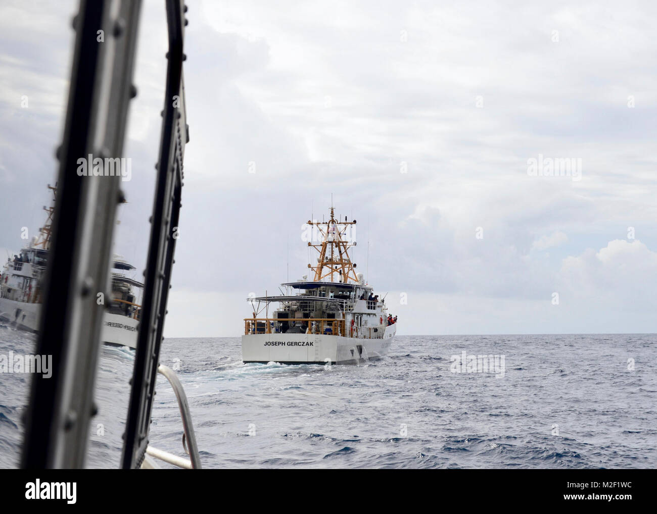 The crew of the Coast Guard Cutter Joseph Gerczak (WPC 1126) arrive to ...