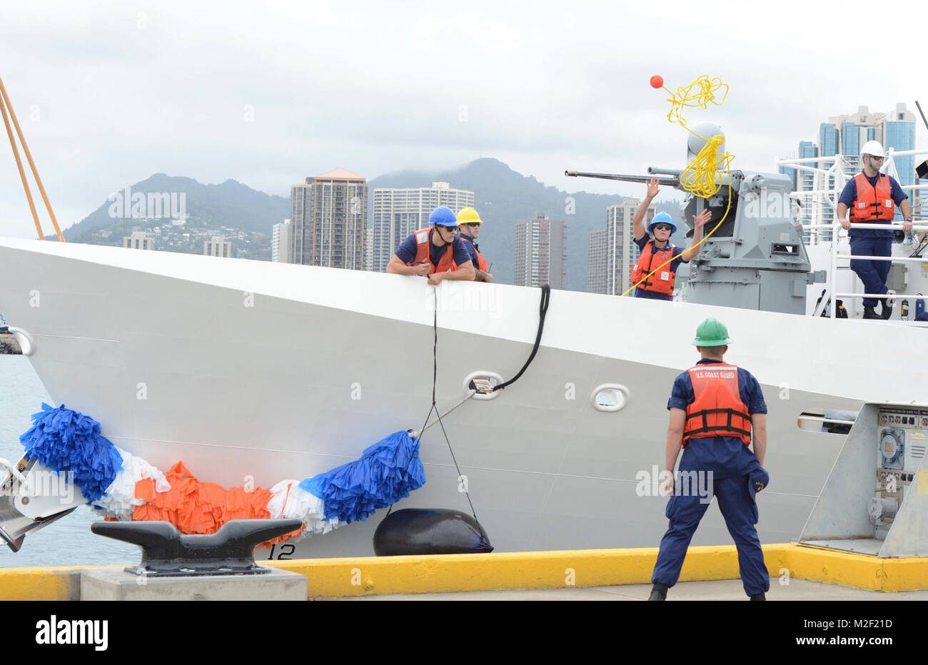 Crewmembers aboard the Coast Coast Guard Cutter Joseph Gerczak (WPC ...