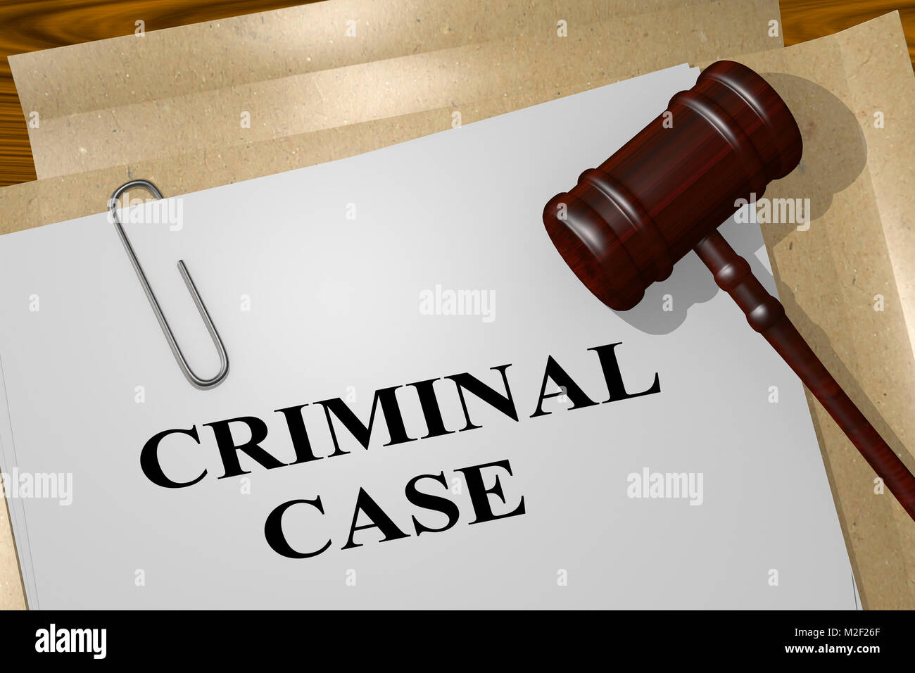 3D illustration of CRIMINAL CASE title on legal document Stock Photo ...