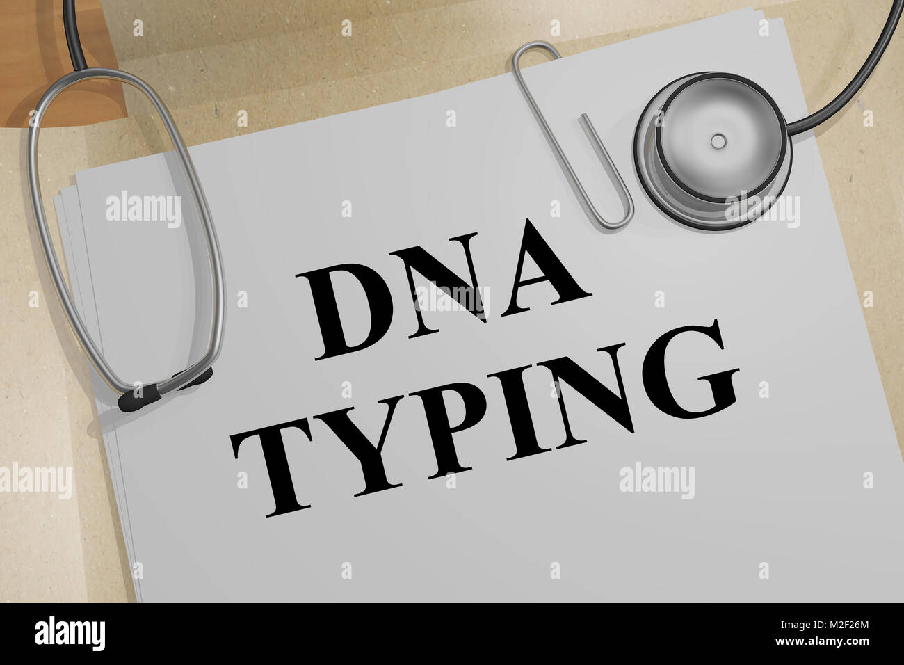 3D illustration of DNA TYPING title on a medical document Stock Photo ...