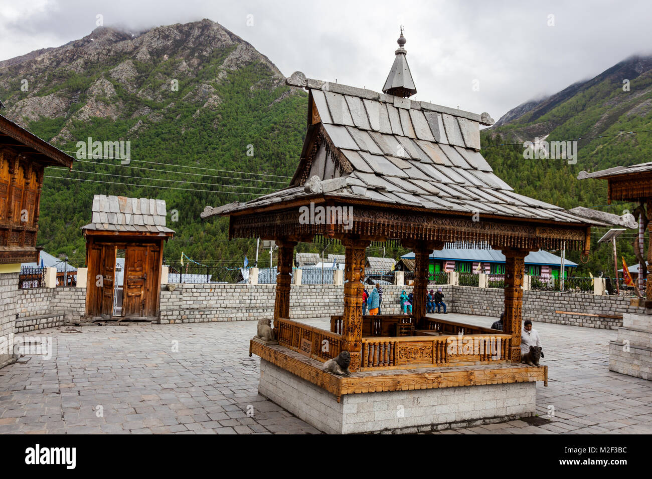 Chitkul temple at the last village in india at Chitkul, Himachal ...