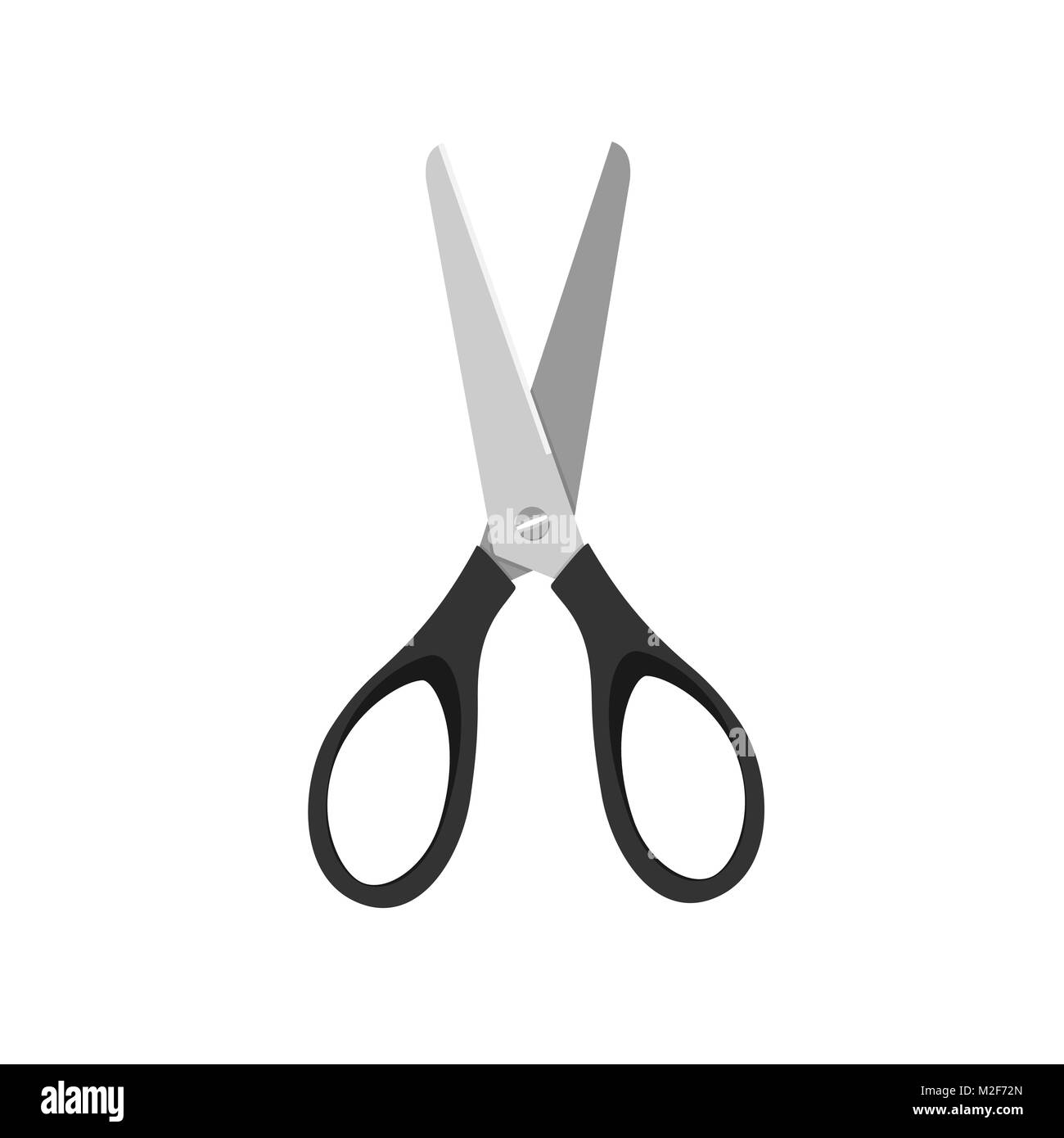 Black open scissors on a white background. Vector illustration Stock ...