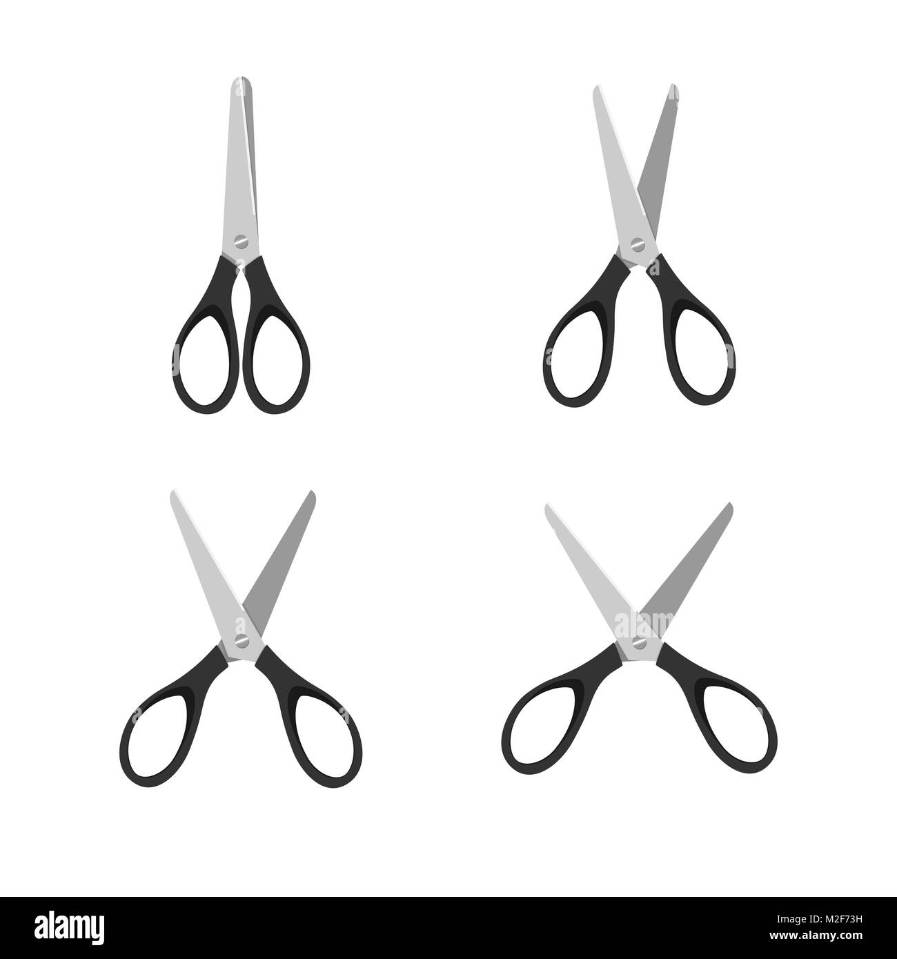 Black scissors set on a white background. Vector illustration Stock ...
