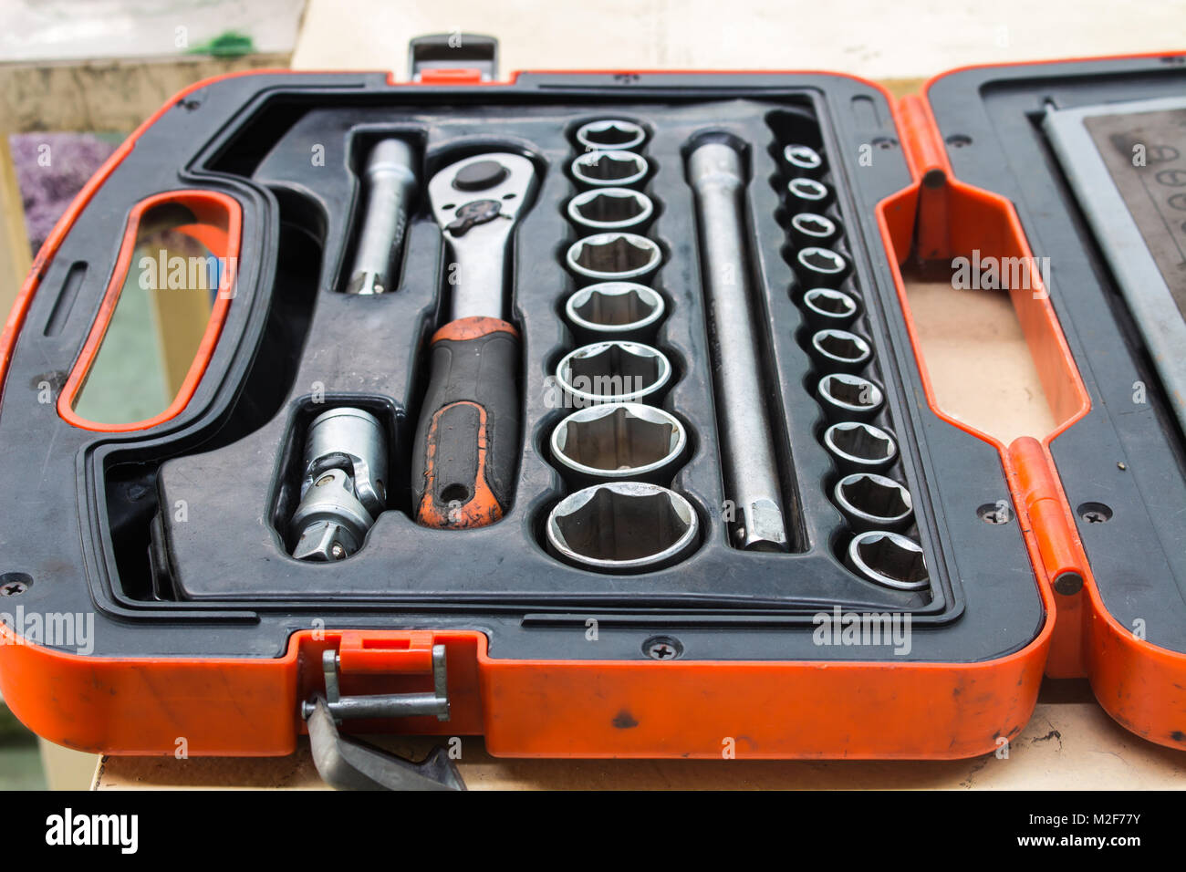The Set of wrench In the toolbox Stock Photo - Alamy