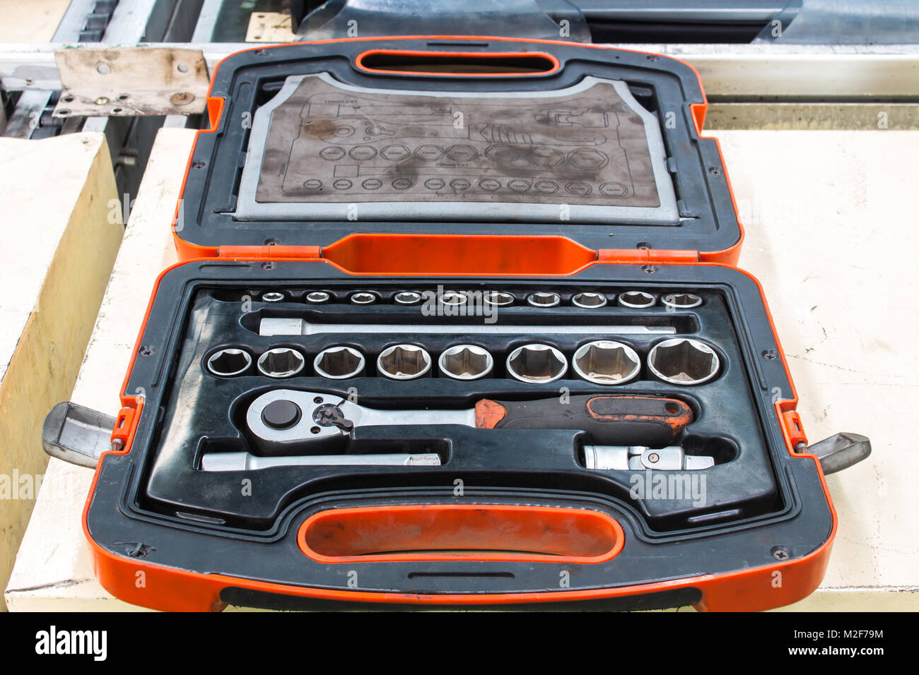 The Set of wrench In the toolbox Stock Photo - Alamy