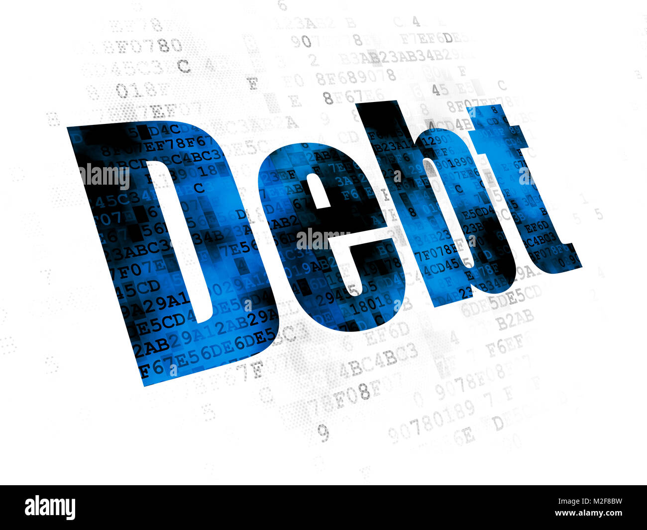 Debt text on blue Cut Out Stock Images & Pictures - Alamy