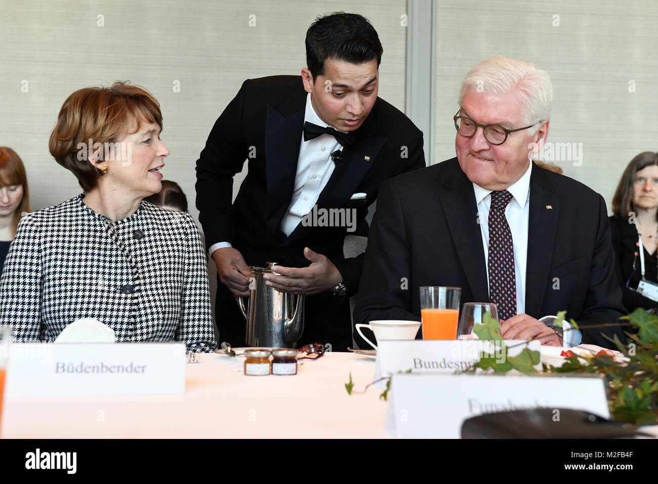 Tokyo, Japan. 07th Feb, 2018. German President Steinmeier (R) and his ...