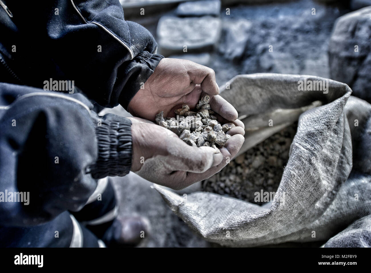 La Rinconada, Puno, Peru. 9th Sep, 2015. Mineral extracted from the ...