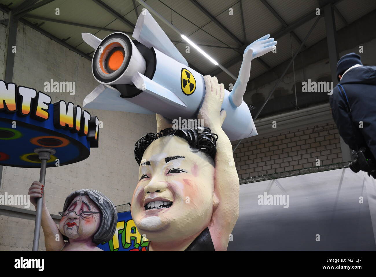 A float with the theme "Kim Jong-un" pictured during the presentation ...