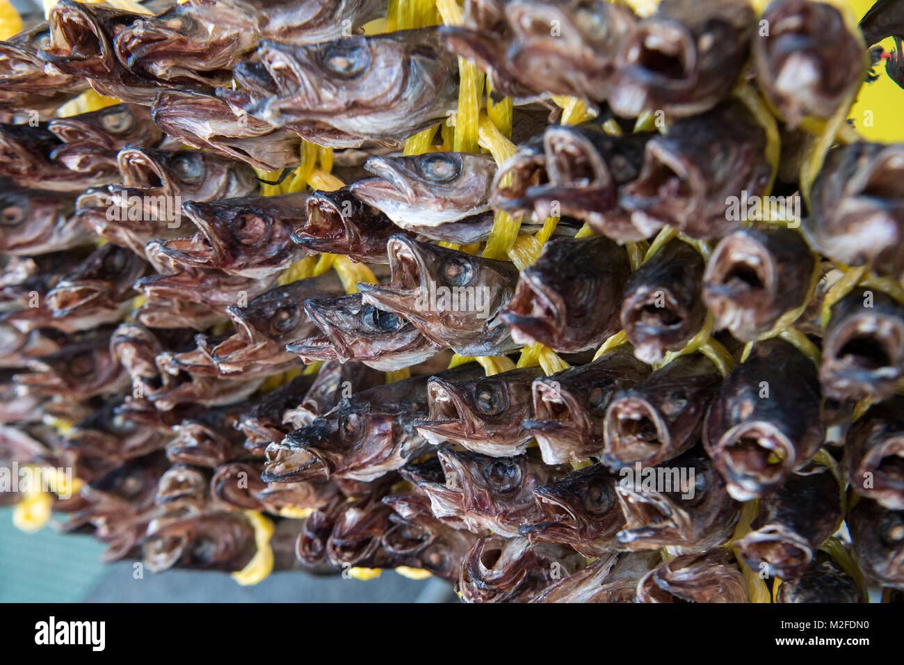 Pyeongchang, South Korea. 07th Feb, 2018. Picture of air-dried fish ...
