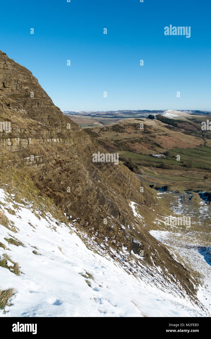 A winters day walking from Castleton in the Peak District National Park ...