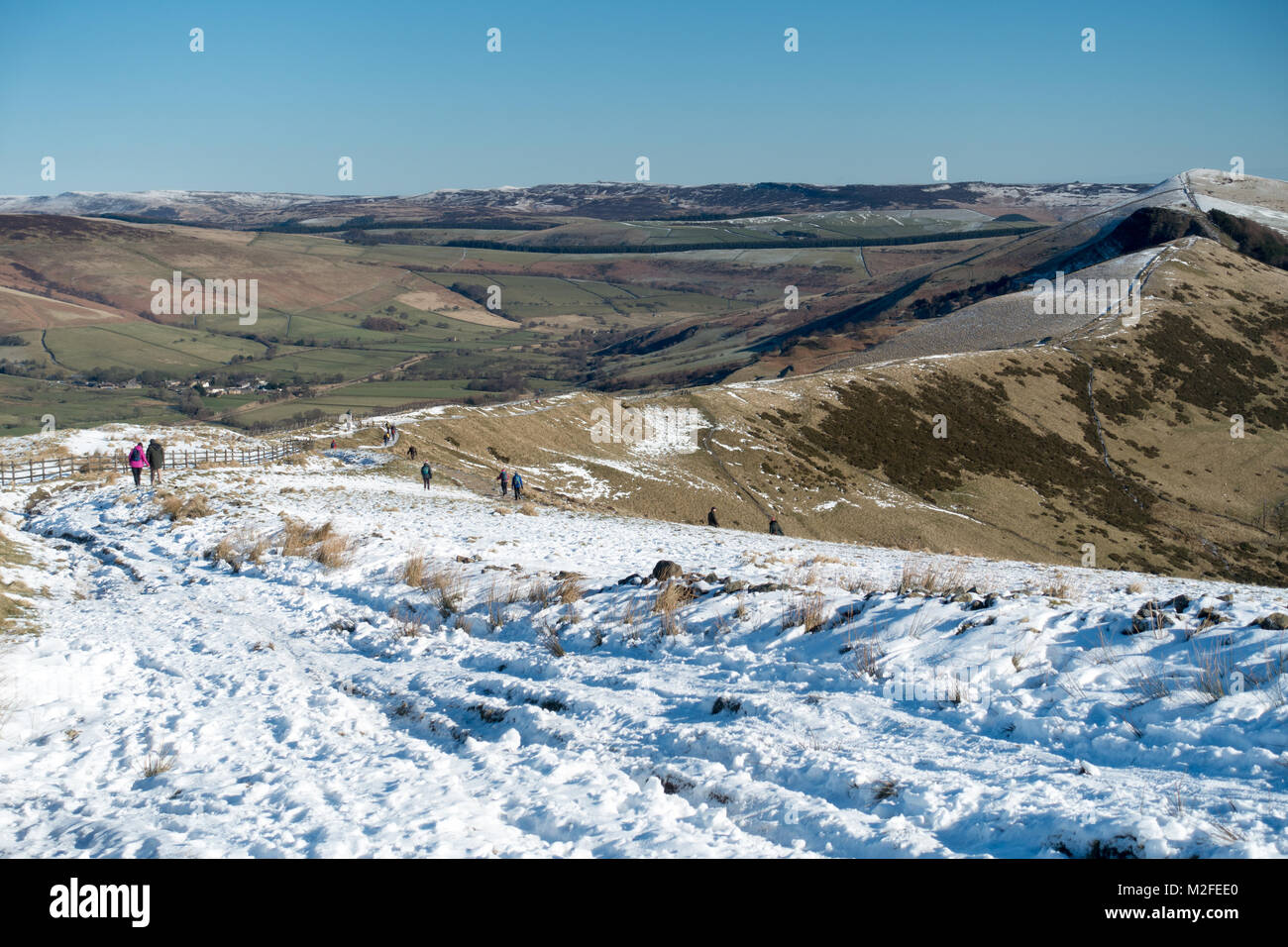A winters day walking from Castleton in the Peak District National Park ...