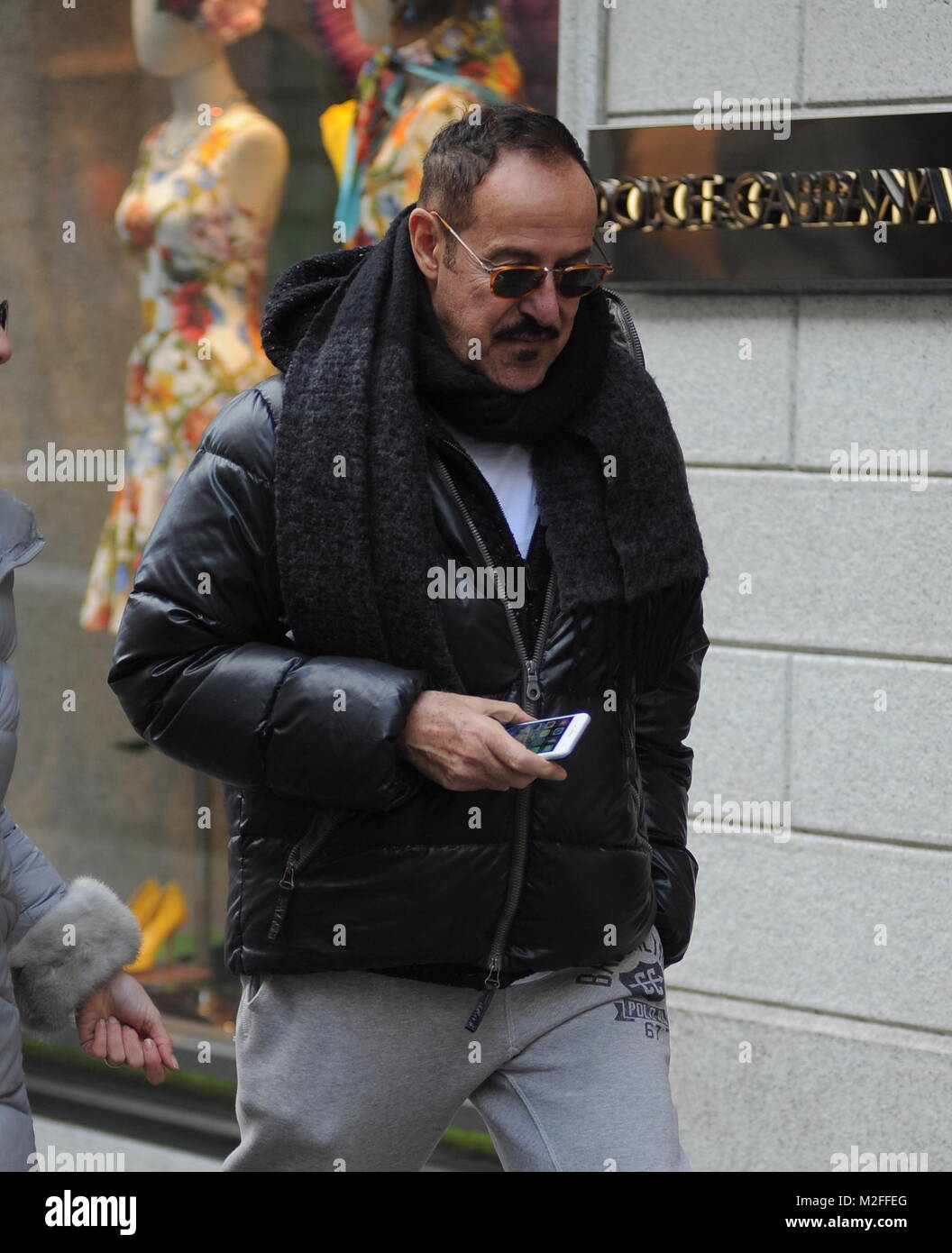 Milan, Massimo Lopez walking downtown Massimo Lopez arrives downtown ...